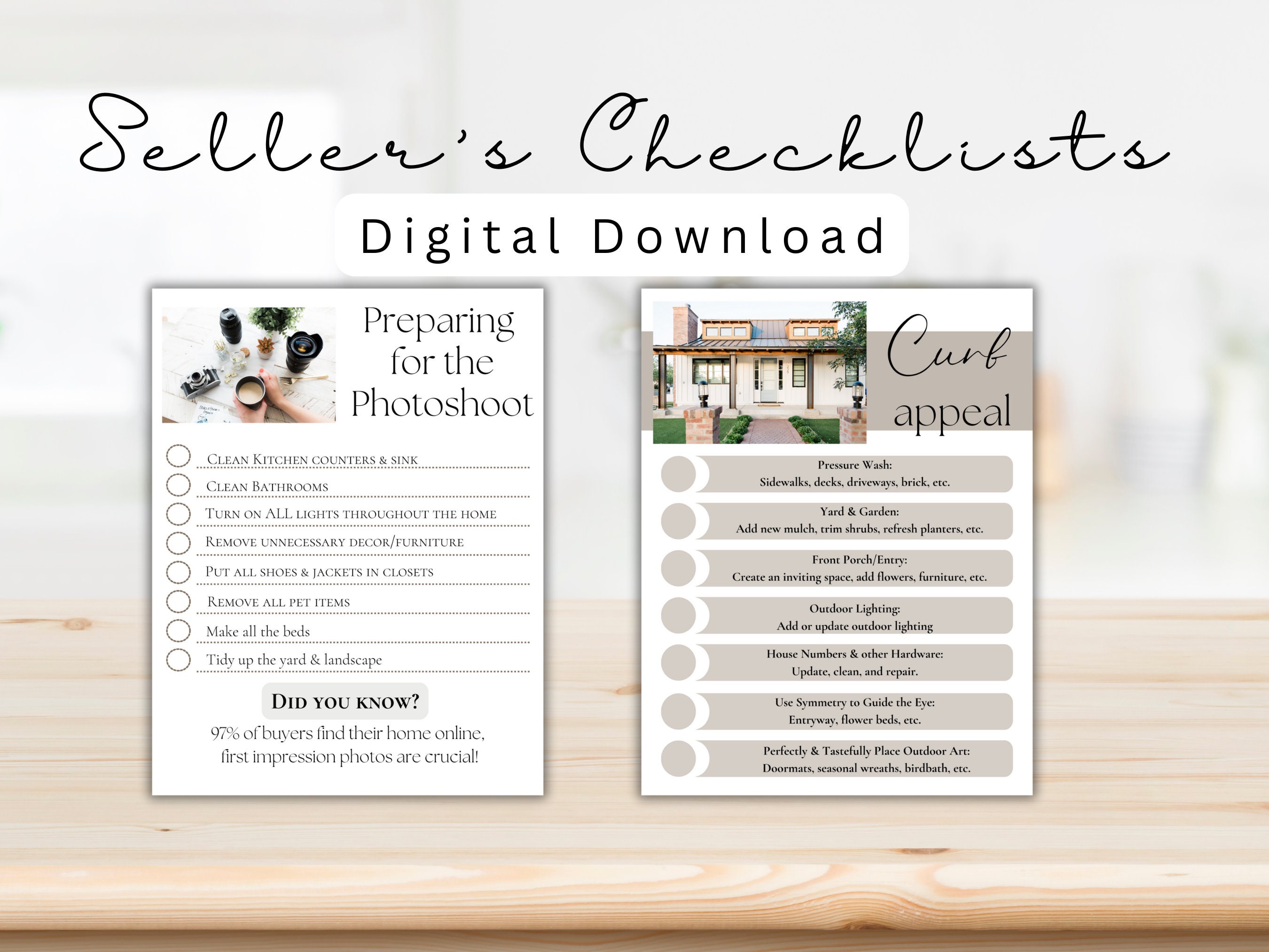 Checklists for Sellers Templates | Real Estate Canva Template | Seller ...