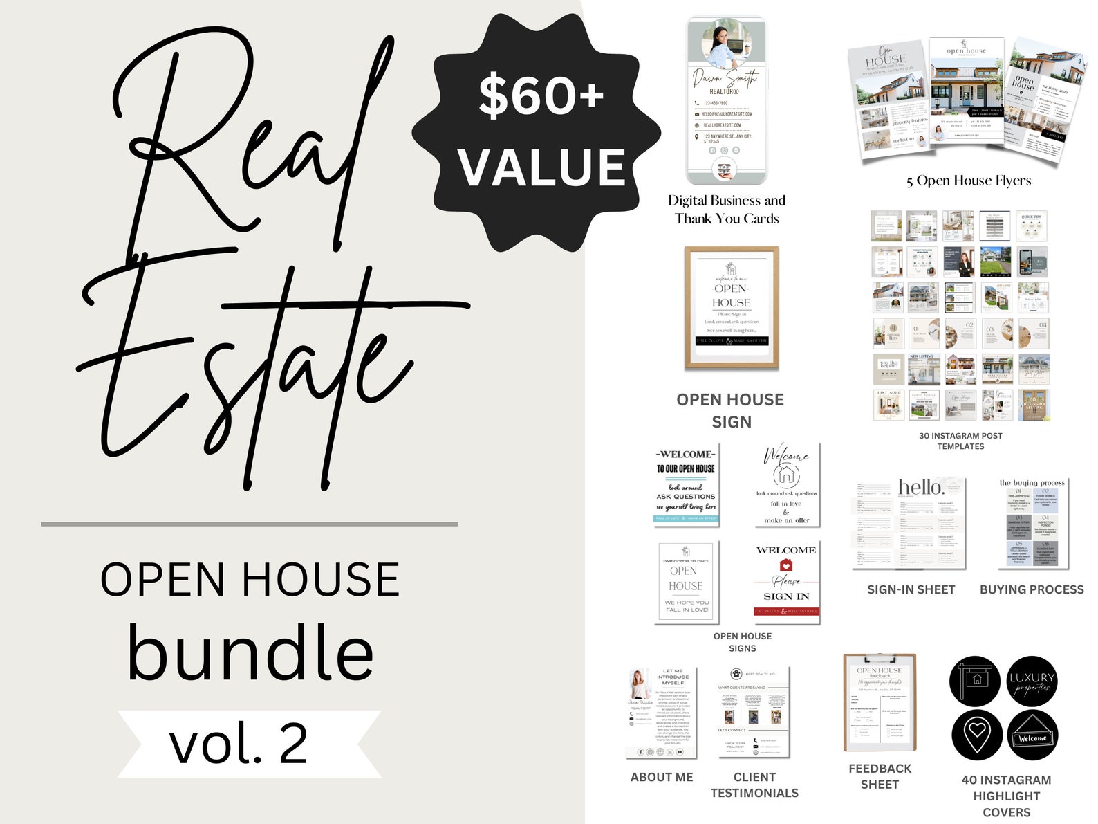 Open House Packet Open House Sign in Open House Welcome Sign Listing ...