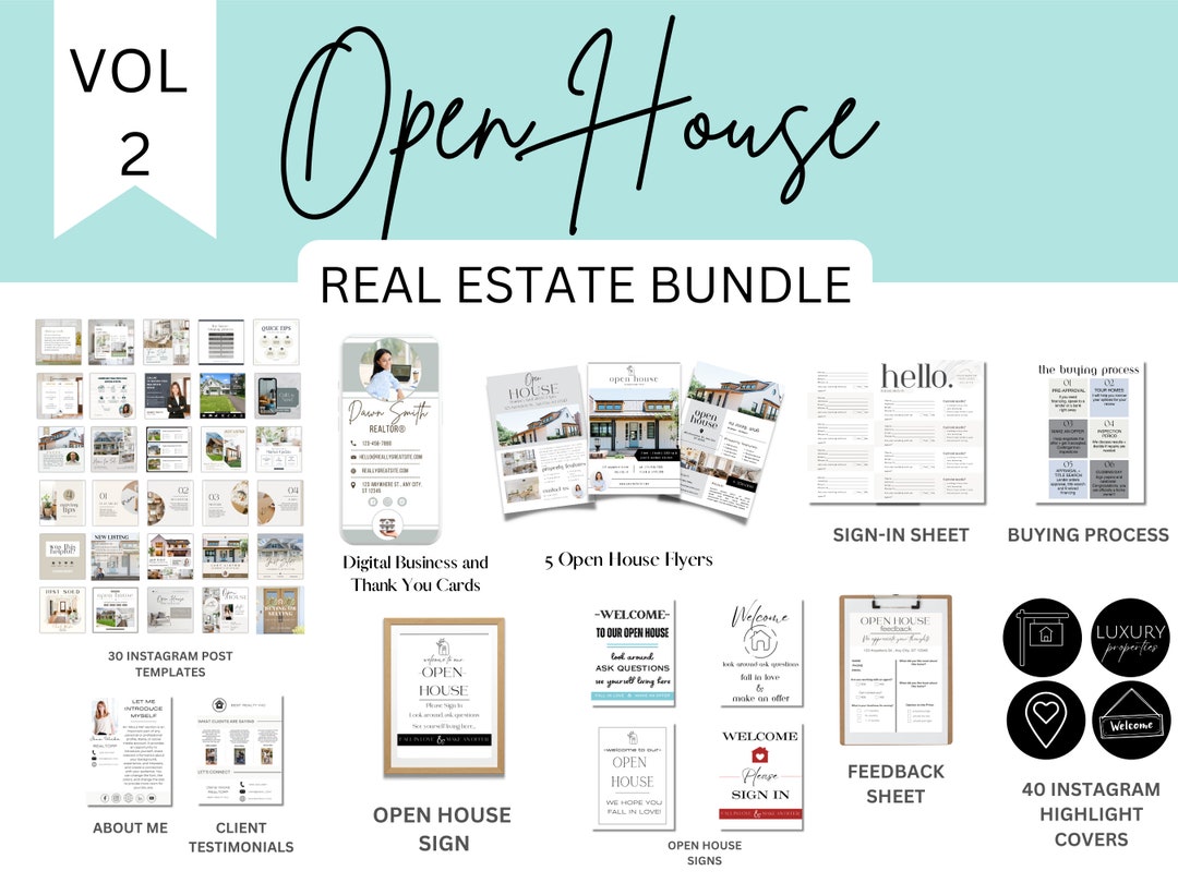 Open House Packet | Open House Sign in | Open House Welcome Sign ...
