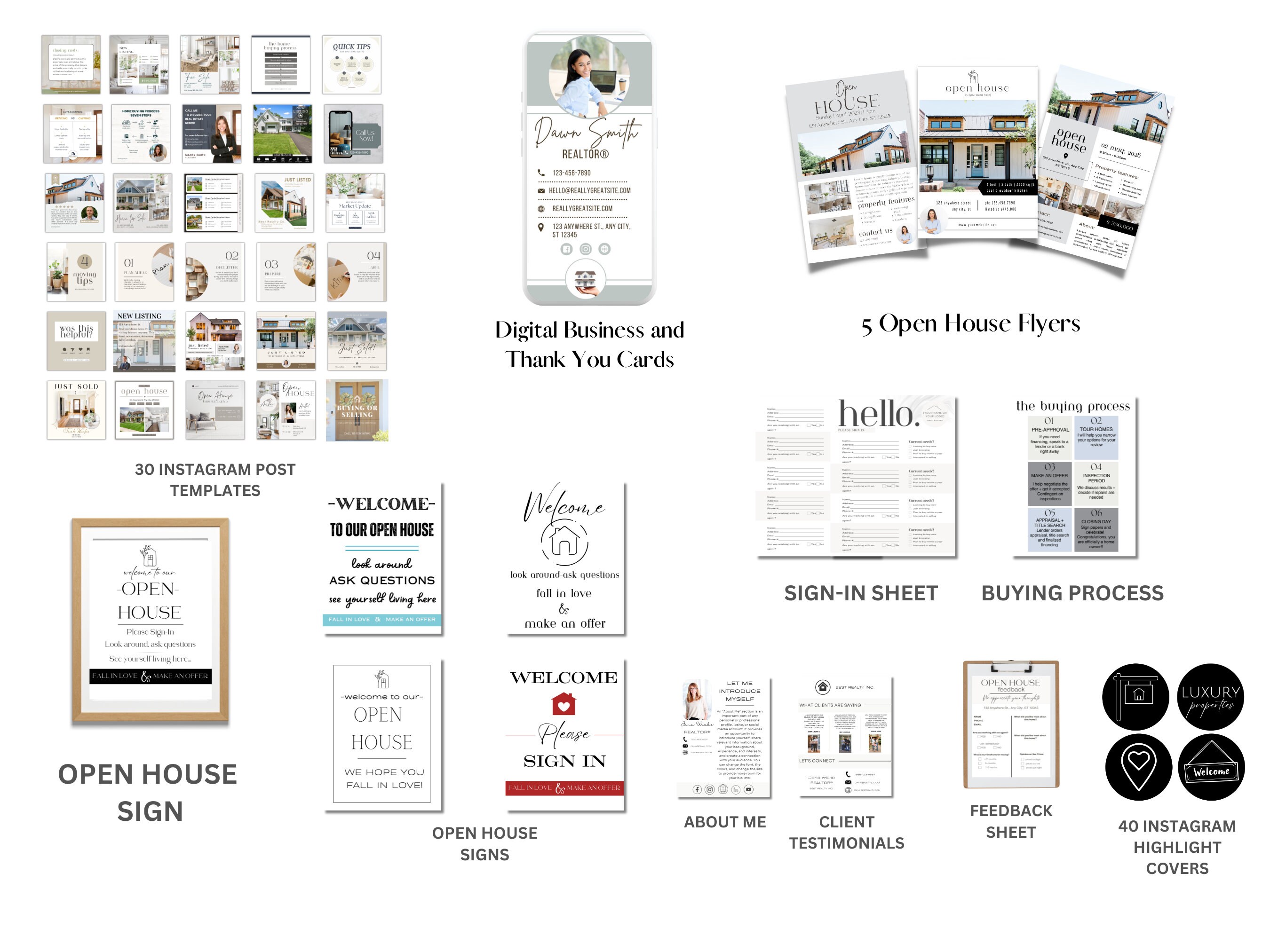 Open House Packet | Open House Sign in | Open House Welcome Sign ...