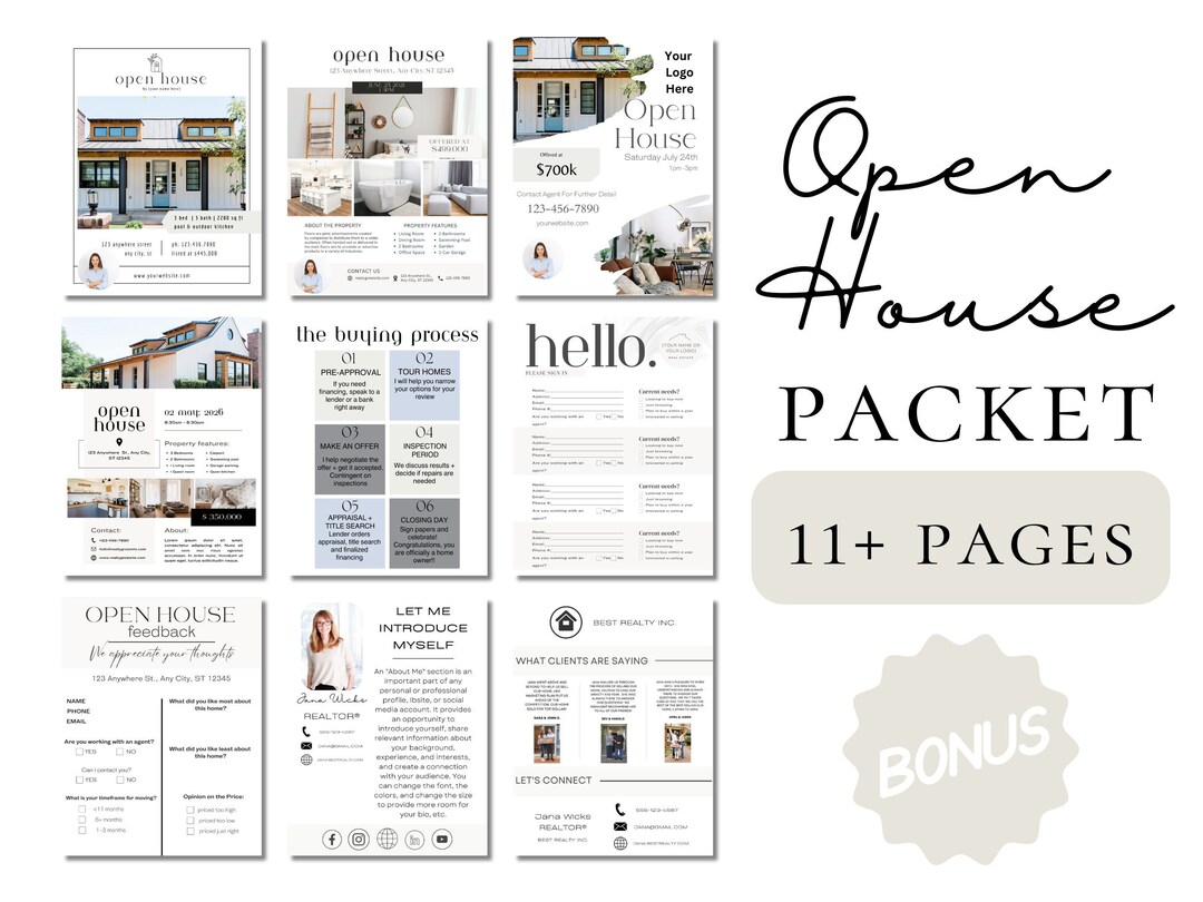 Modern Open House Packet | Open House Sign in Sheet | Open House ...