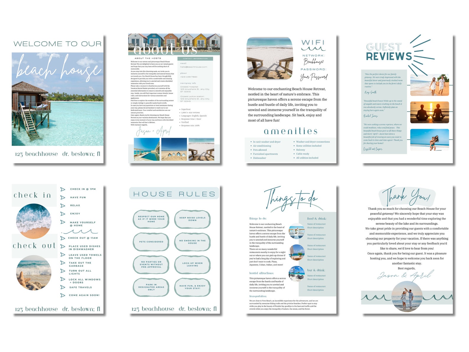 Vacation Rental Welcome Packet Airbnb Welcome Book House Host Manual ...