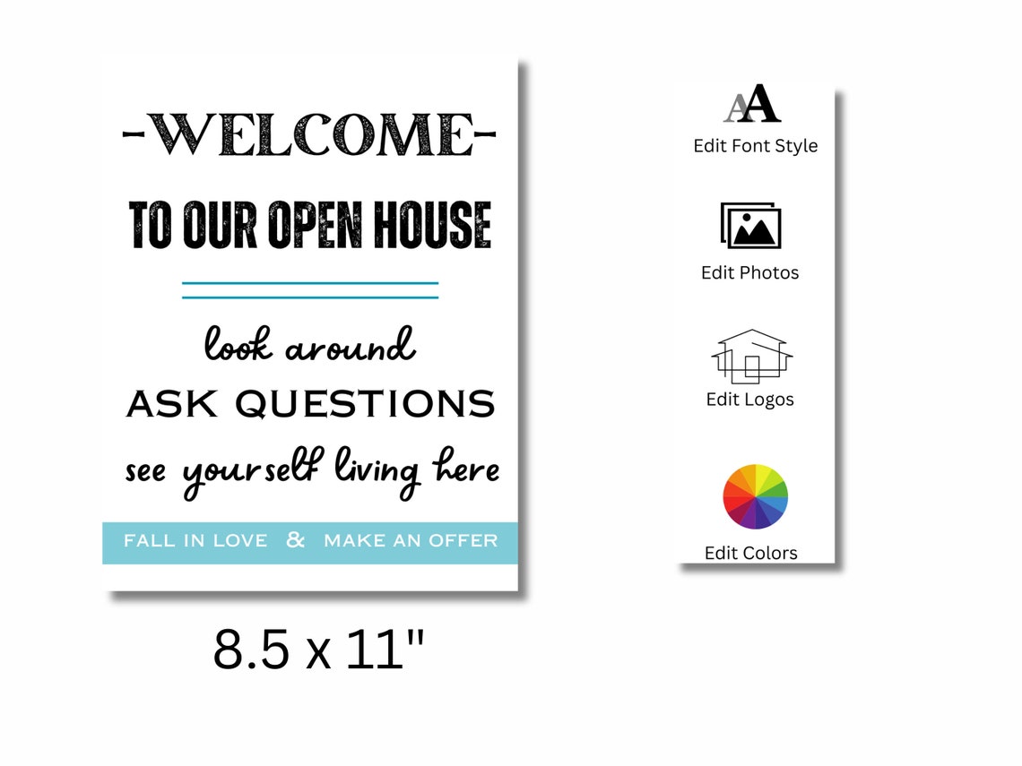Set of 4 Open House Welcome Signs | Open House Marketing | Real Estate ...