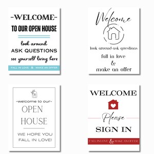 Set of 4 Open House Welcome Signs | Open House Marketing | Real Estate ...