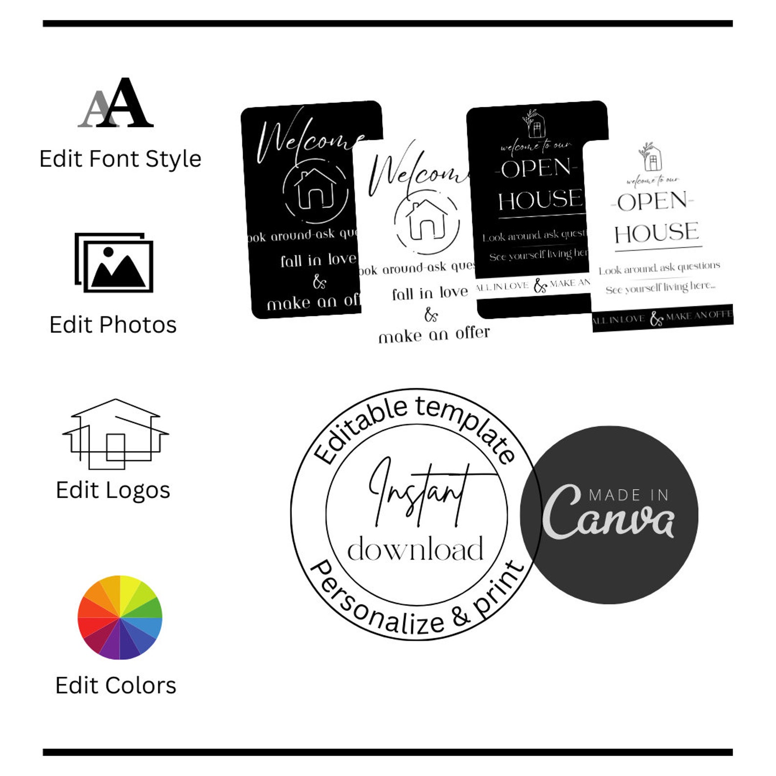 Printable Open House Welcome Signs Open House Marketing - Etsy