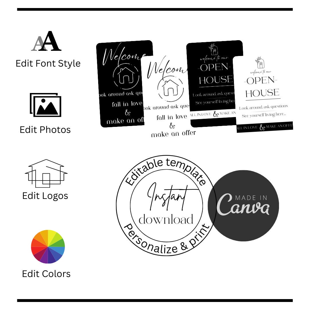 Printable Open House Welcome Signs Open House Marketing - Etsy