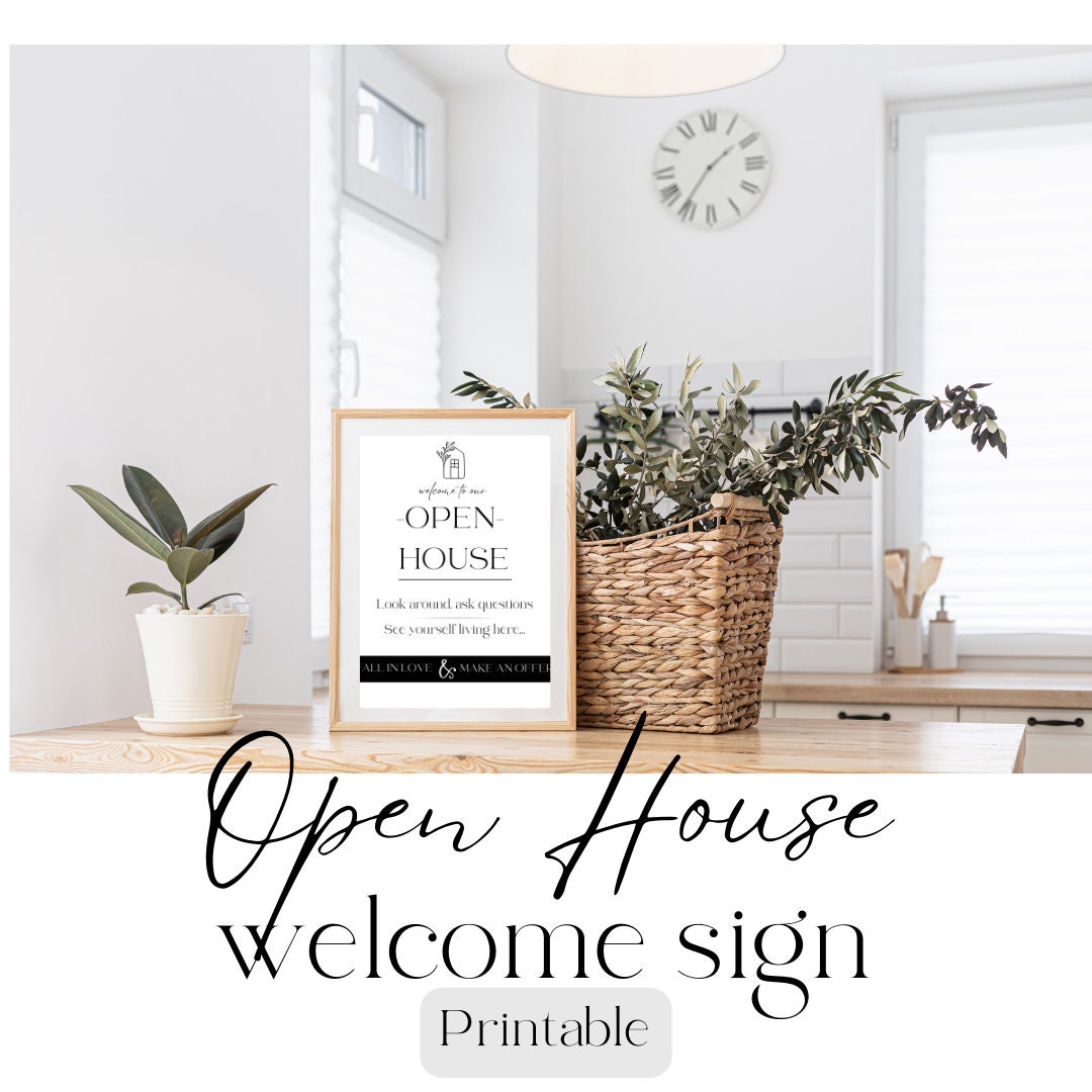 Printable Open House Welcome Sign | Open House Marketing | Real Estate Marketing | Open House ...
