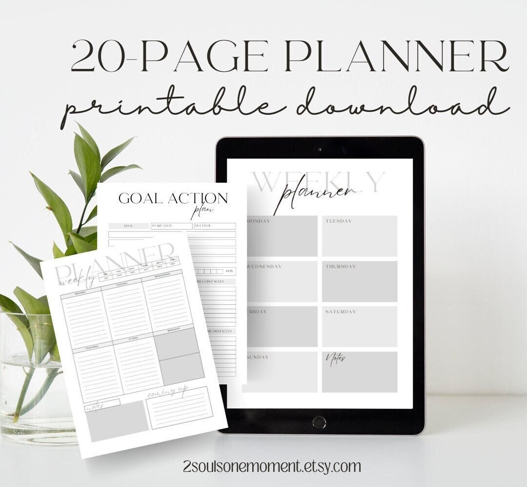 20-page Boho Simple Printable Planner | Instant Download | Daily ...
