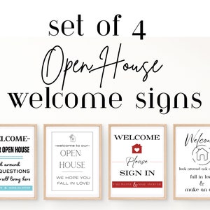 Set of 4 Open House Welcome Signs | Open House Marketing | Real Estate ...