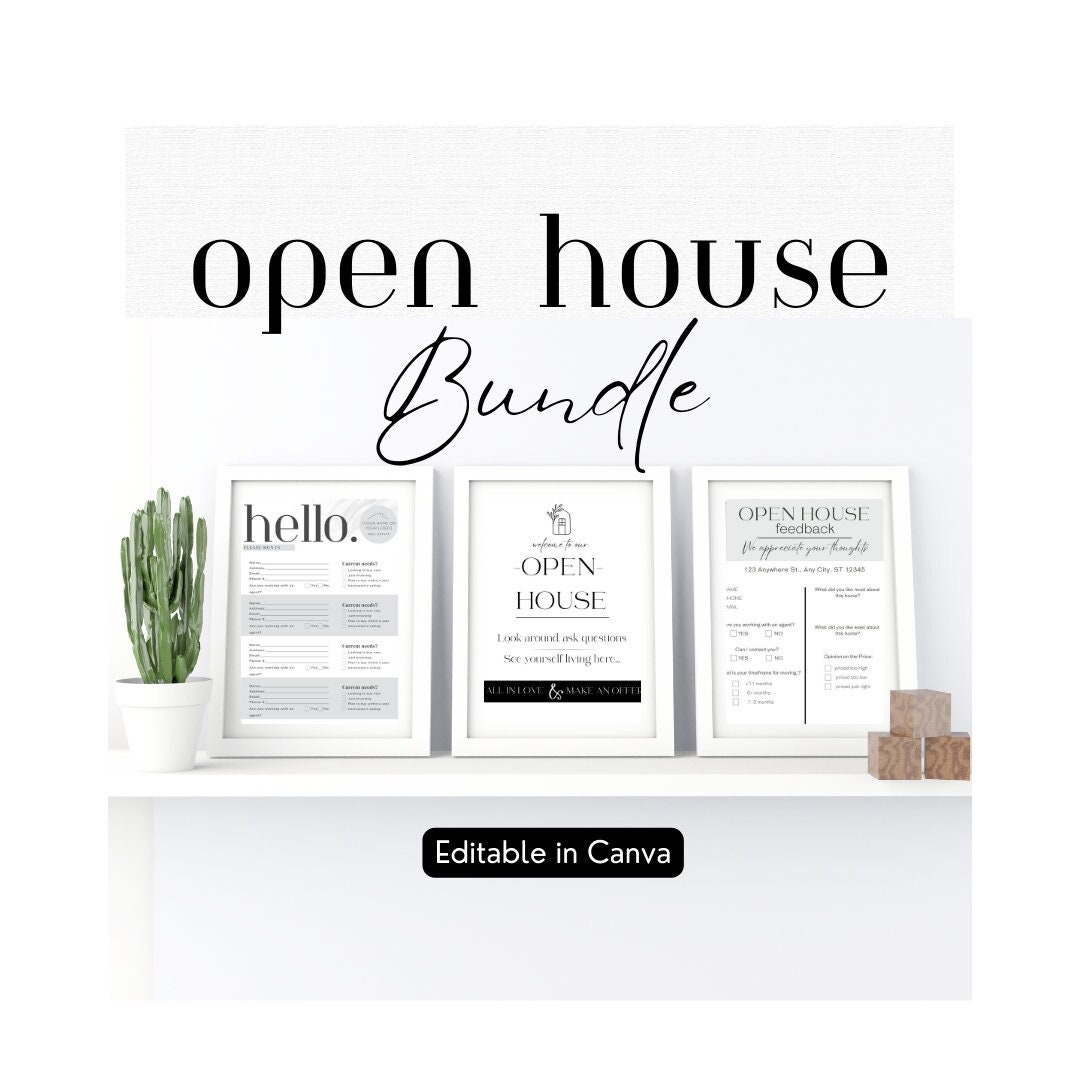 Open House Bundle | Open House Sign in | Open House Welcome Sign | Real ...