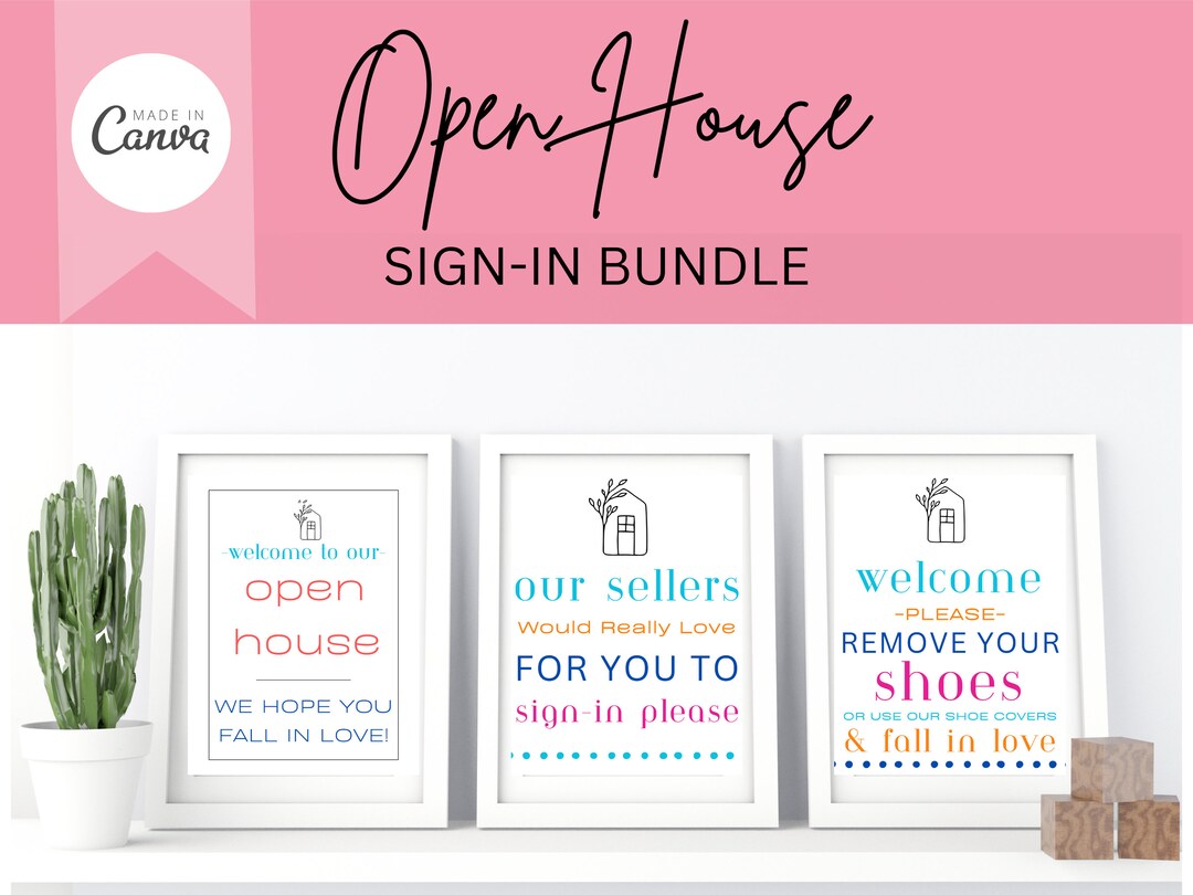 Open House Sign-in Bundle | Open House Sign in | Open House Welcome ...