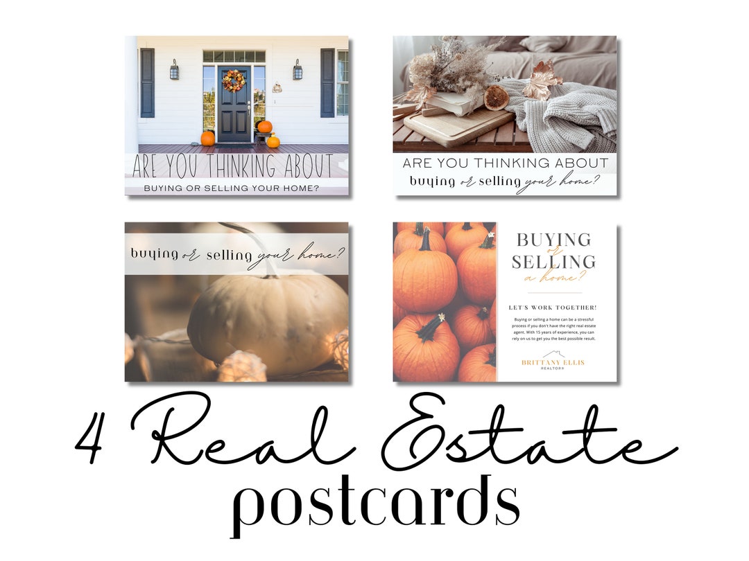 4 Real Estate Fall Postcard Bundle Real Estate Marketing Canva Template ...