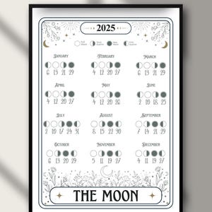 2025 Moon Calendar UK, Moon Phase, Astronomy, Lunar Cycle, Moon Magic ...