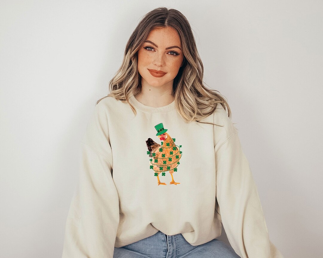 St. Patrick's Day Chicken Sweatshirt, St. Patrick's Day Sweatshirt ...