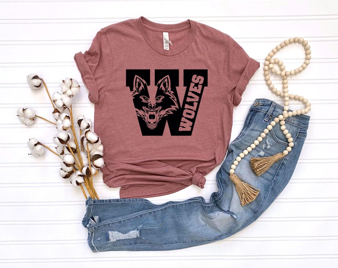 Wolves Mascot Paw Print T-shirt: School Spirit Tee - Etsy