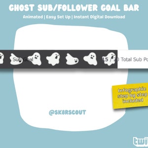 Animated Halloween Sub Goal Bar - Ghost Character - Spooky Goal Bar ...