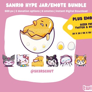 Animated Twitch Hype Jar and Emote Bundle - Kawaii Character - Tip Jar ...