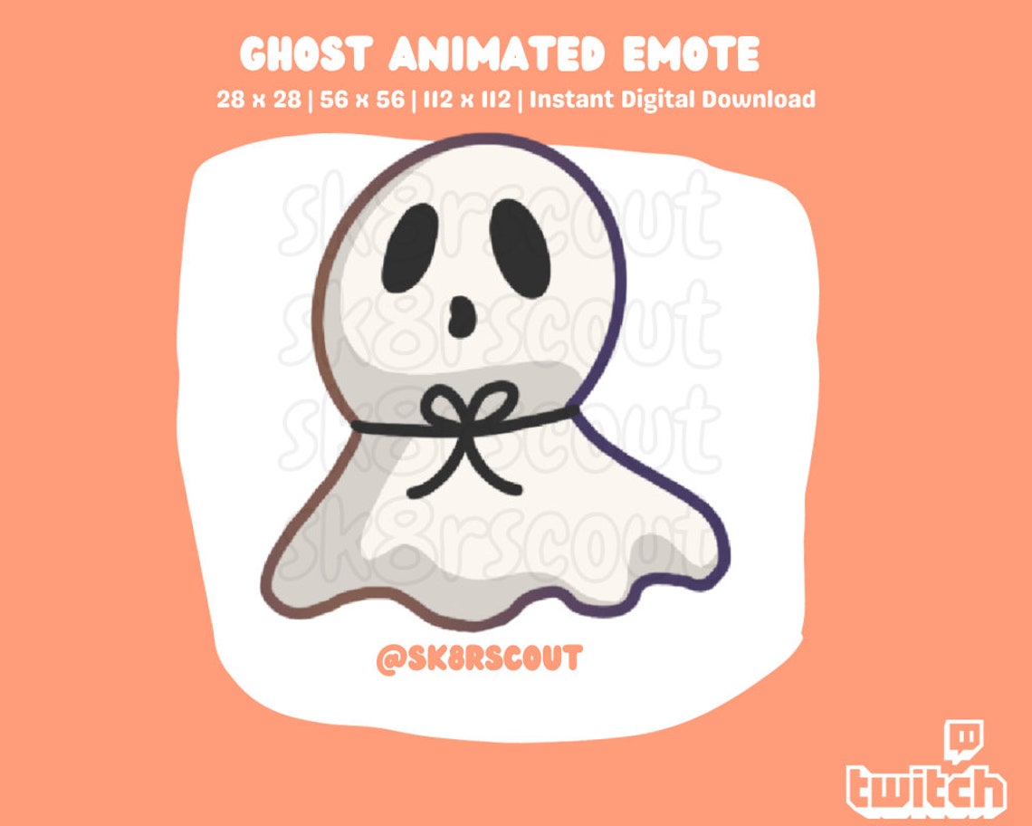 Ghost Animated Twitch Emote Scary Character Pre-sized for Twitch and ...