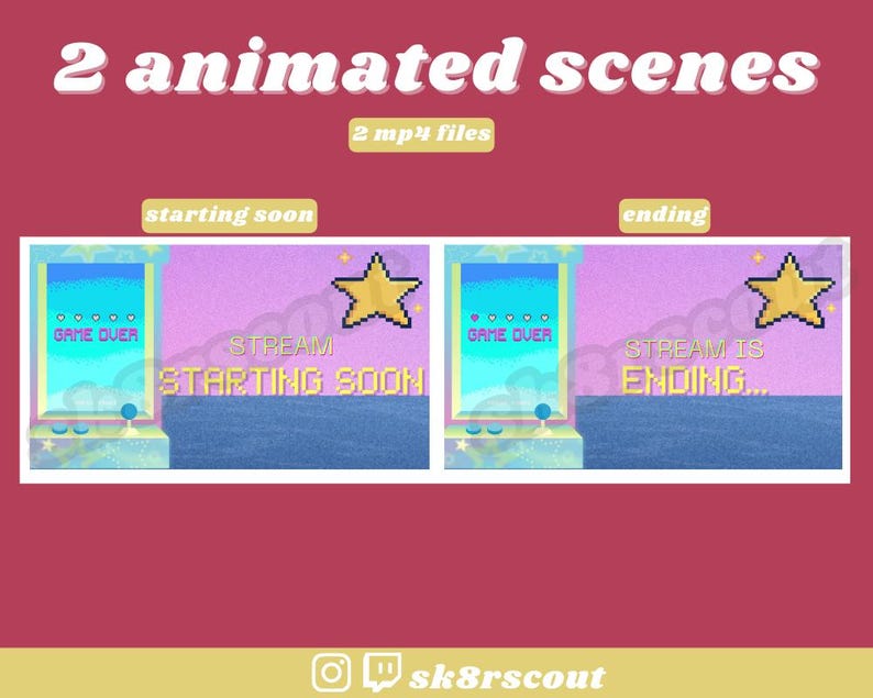 Animated Twitch Overlay - Gaming Arcade Overlay - Twitch Scene: Stream ...