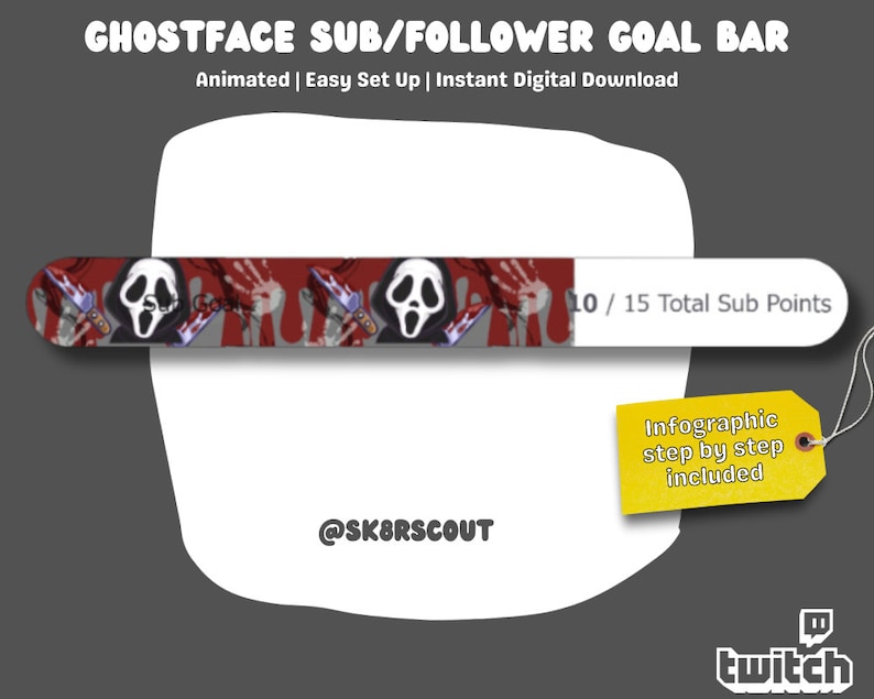 Animated Scary Sub Goal Bar Spooky Character Halloween Goal Bar Widget ...
