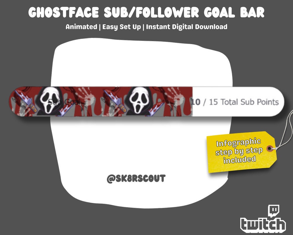 Animated Scary Sub Goal Bar Spooky Character Halloween Goal Bar Widget ...