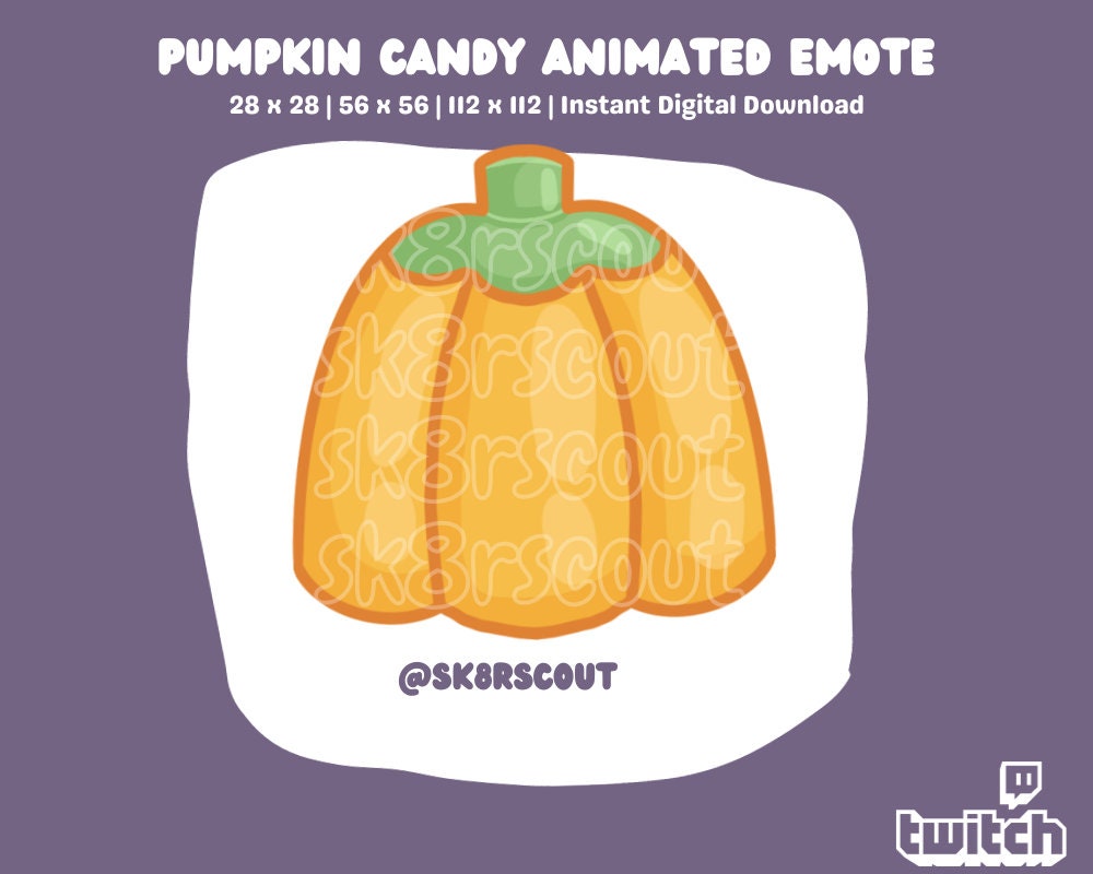 Pumpkin Candy Corn Animated Twitch Emote - Pre-sized for Twitch and ...
