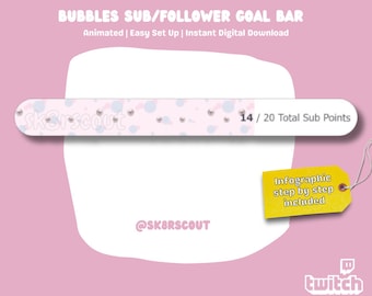 Animated Sub Goal Bar Kawaii Character Pink Goal Bar Widget ...