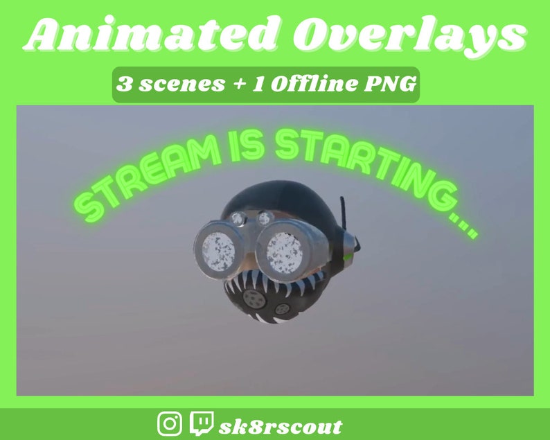 Animated Twitch Overlay 3D FPS Character Stream Starting, Be Right Back ...