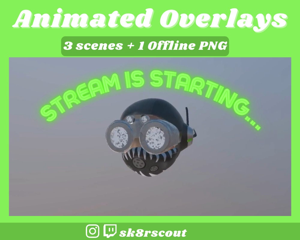 Animated Twitch Overlay 3D FPS Character Stream Starting, Be Right Back ...