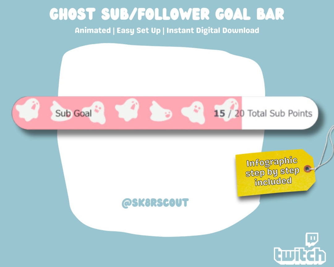 Animated Halloween Sub Goal Bar - Ghost Character - Spooky Goal Bar ...