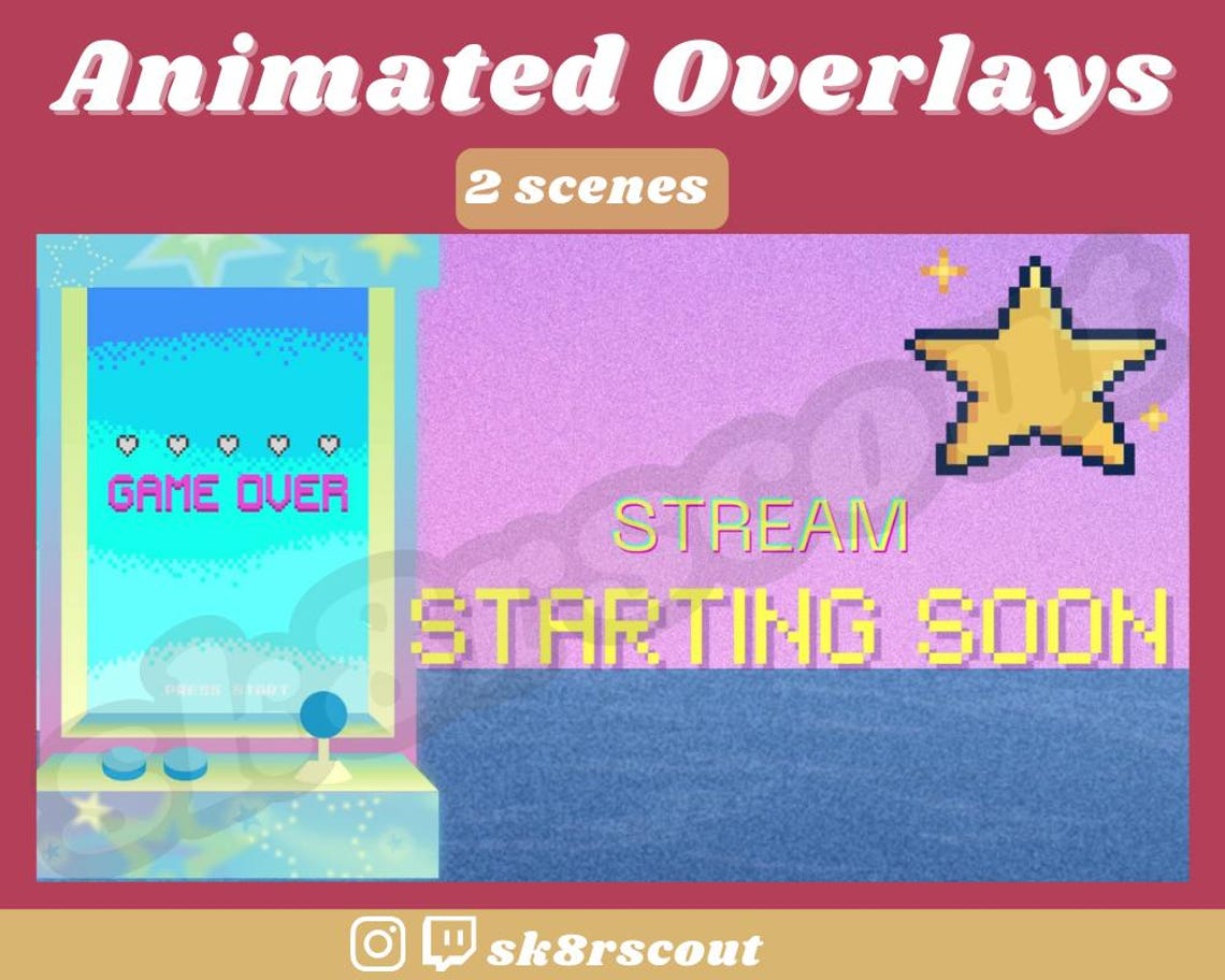 Animated Twitch Overlay - Gaming Arcade Overlay - Twitch Scene: Stream ...