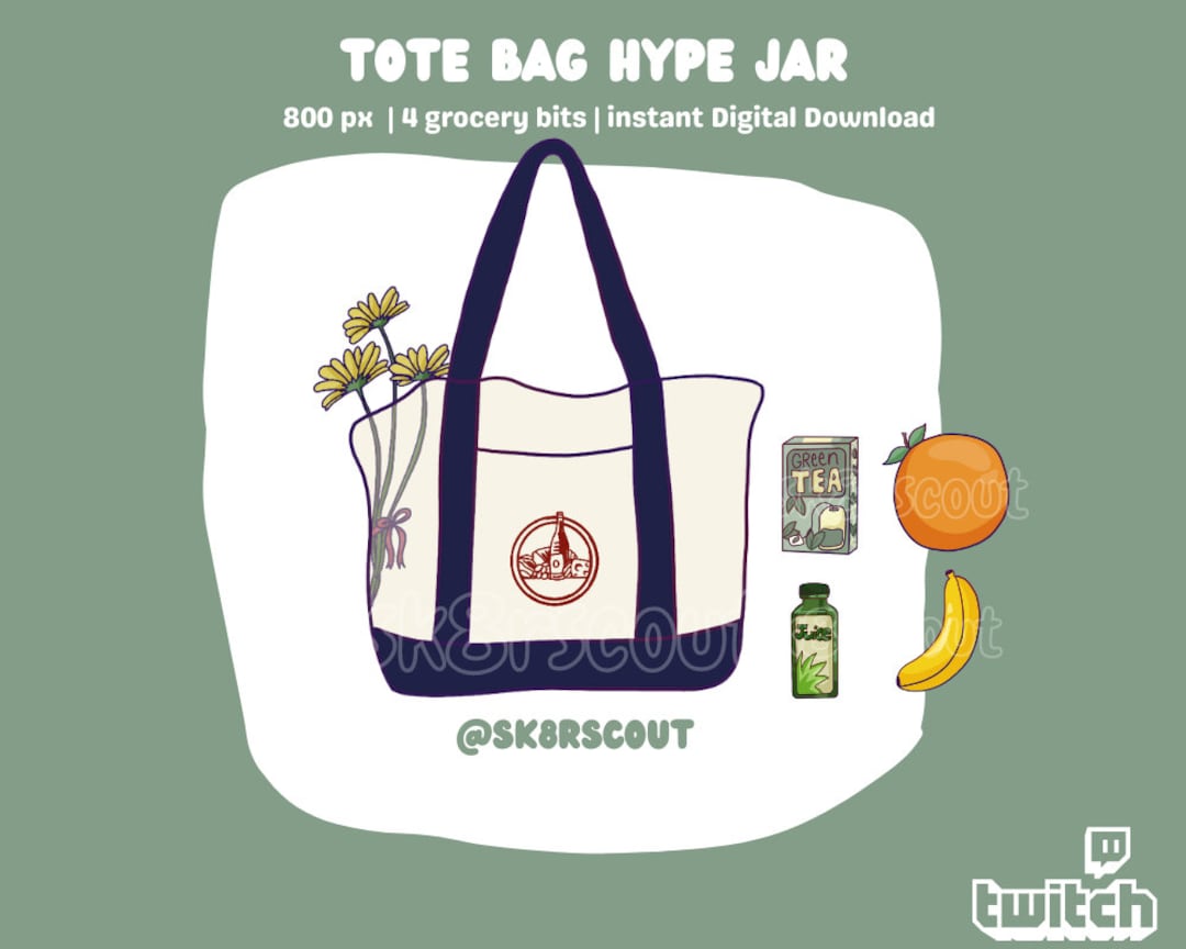 Tote Bag Twitch Hype Jar - Kawaii Hype Jar - Tip Jar for Stream - Hype ...