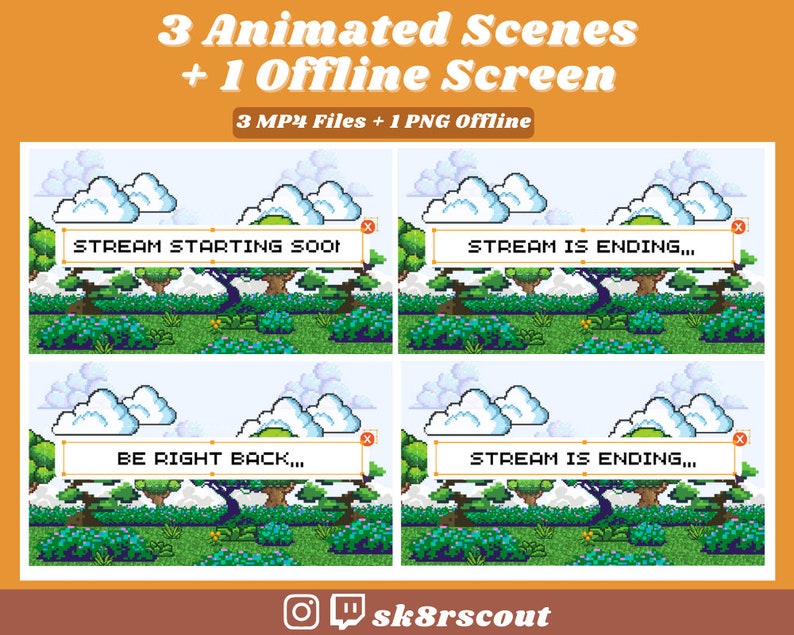 Animated Twitch Overlay Pixel Forest Pixel Garden Pixel Overlay Twitch ...