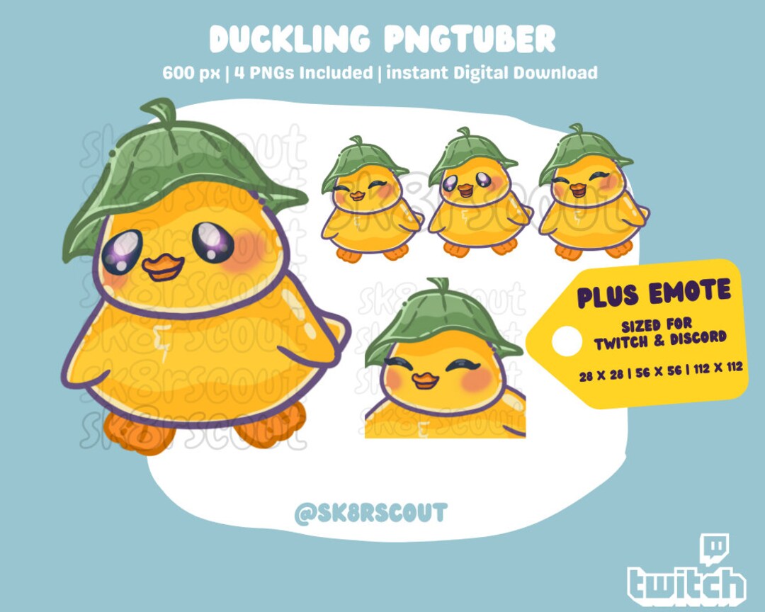 Duckling Pngtuber Kawaii Pngtuber Plus Emote - 4 Static Talking Pngs ...