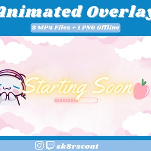Animated Twitch Overlay Kawaii Character Pink Dog Overlay - Etsy
