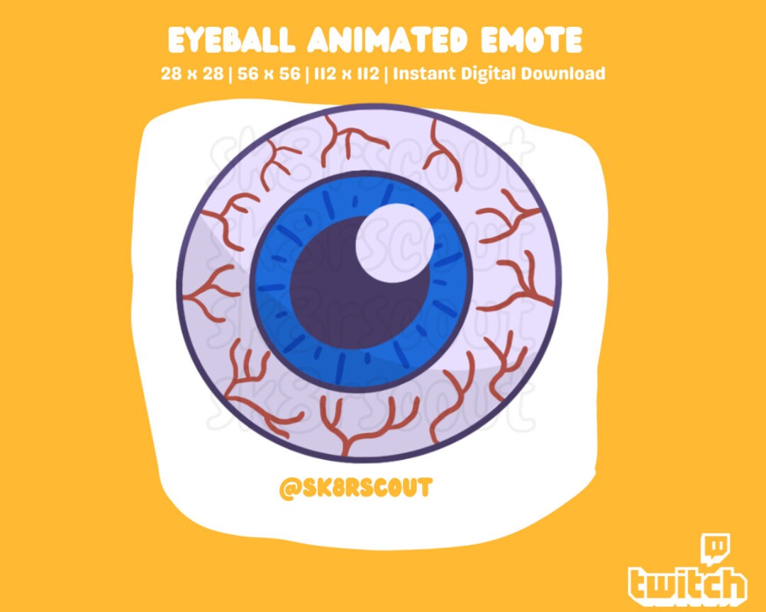 Eyeball Animated Twitch Emote - Scary Emote - Pre-sized for Twitch and ...