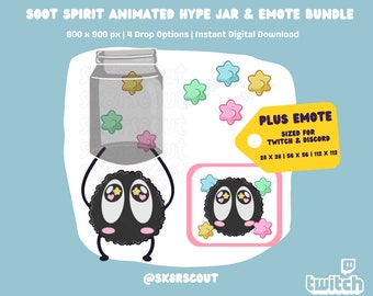 Animated Twitch Hype Jar and Emote Bundle - Kawaii Character - Tip Jar ...