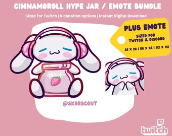 Animated Twitch Hype Jar and Emote Bundle - Kawaii Character - Tip Jar ...