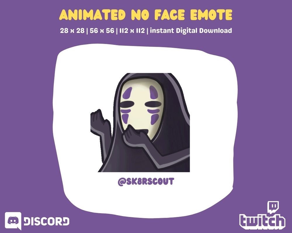 Animated Twitch Emote No Face Anime Emote Sized For Twitch And Discord Etsy