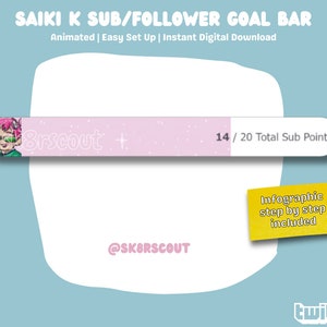 Animated Sub Goal Bar Kawaii Character Pink Goal Bar Widget ...