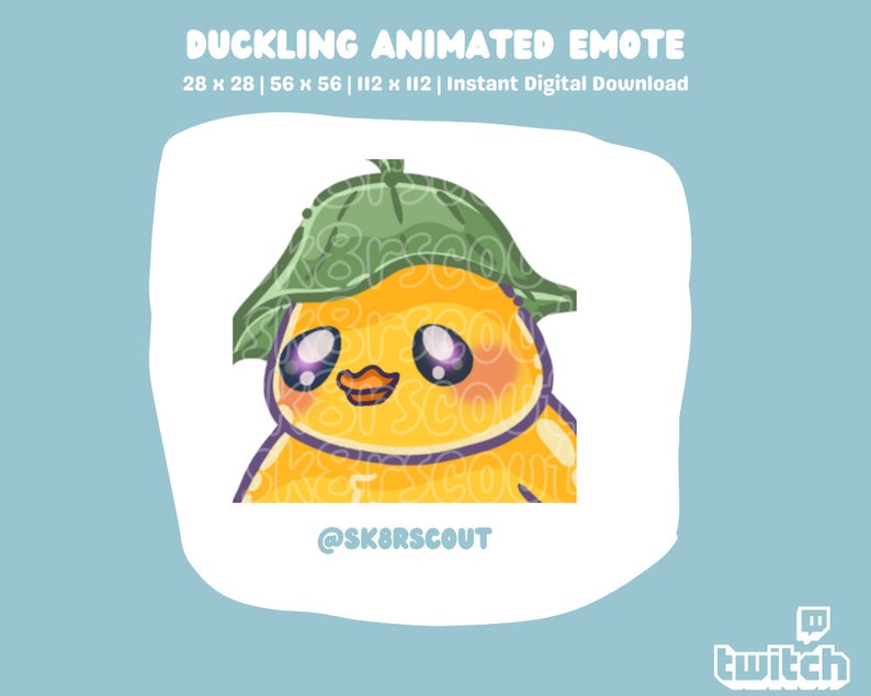 Animated Duck Twitch Emote Kawaii Character Duckling - Etsy