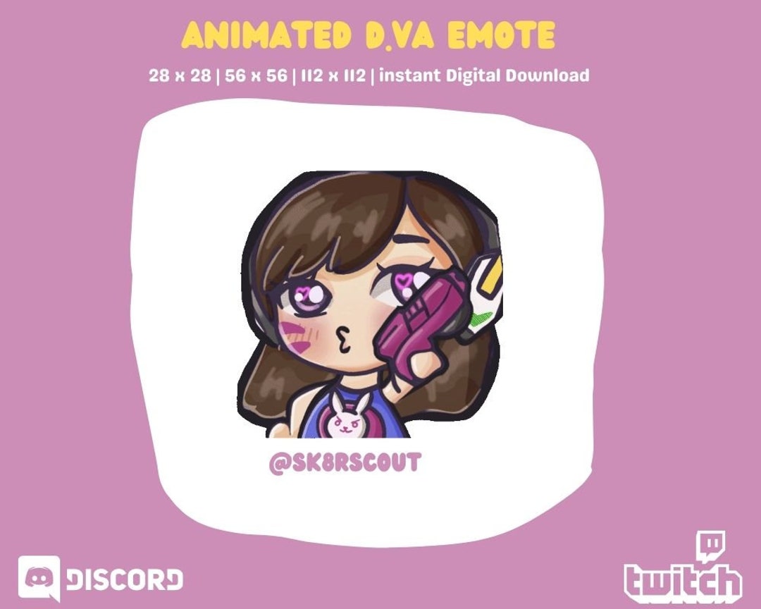 Animated Twitch Emote - Dva Overwatch - Kawaii Emote - Sized for Twitch ...