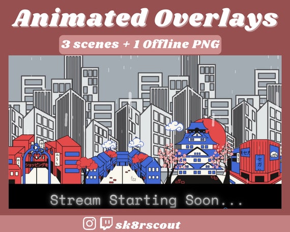 Animated Twitch Overlay Rainy City Stream Starting Be - Etsy