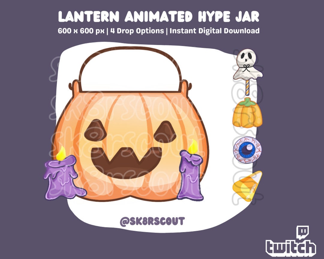 Halloween Animated Twitch Hype Jar - Lantern Hype Jar - 2 Layers - Tip ...