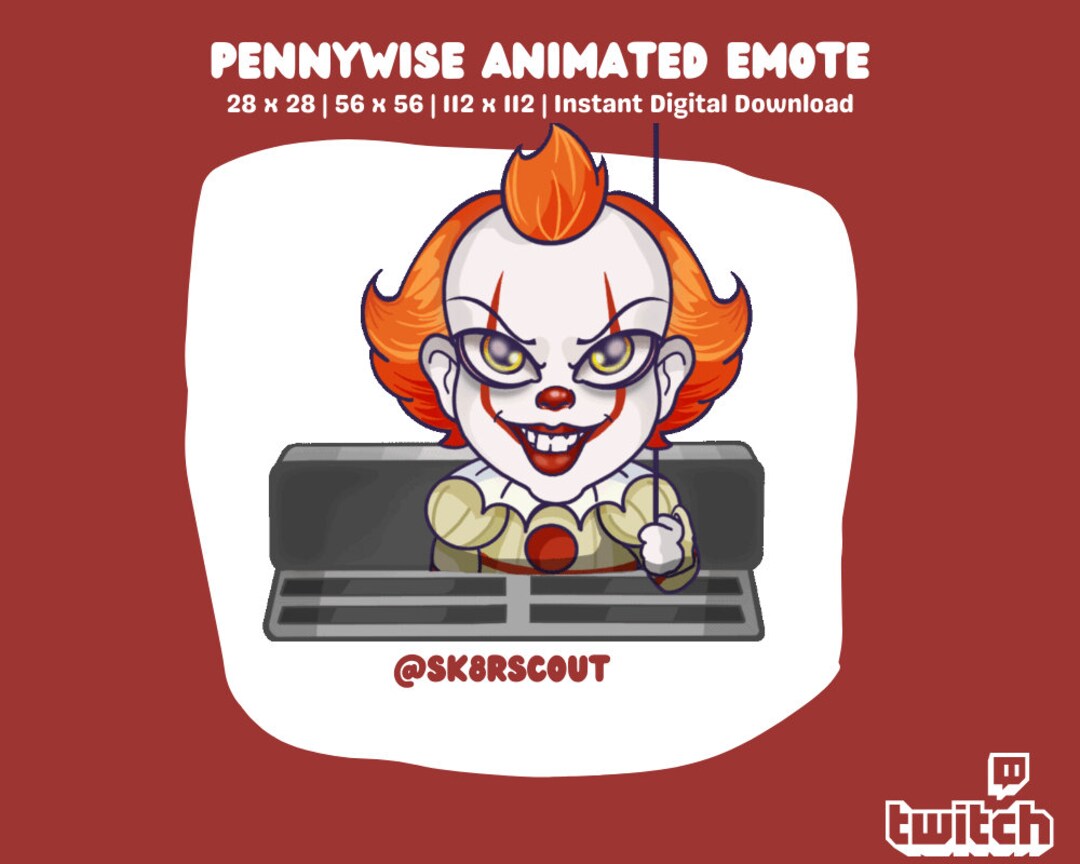 Clown Animated Twitch Emote - Scary Character - Pre-sized for Twitch ...