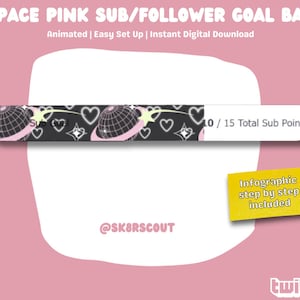 Animated Sub Goal Bar - Space Pink Kawaii - Pink Twitch Widget ...