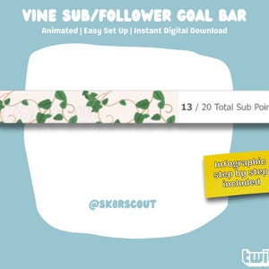 Animated Vine Sub Goal Bar - Kawaii Character - Green Goal Bar Widget ...