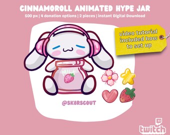 ANIMATED Twitch CAPYBARA Hype Jar Stream Tip Cup / Jar 2 Layers 7 Bit ...