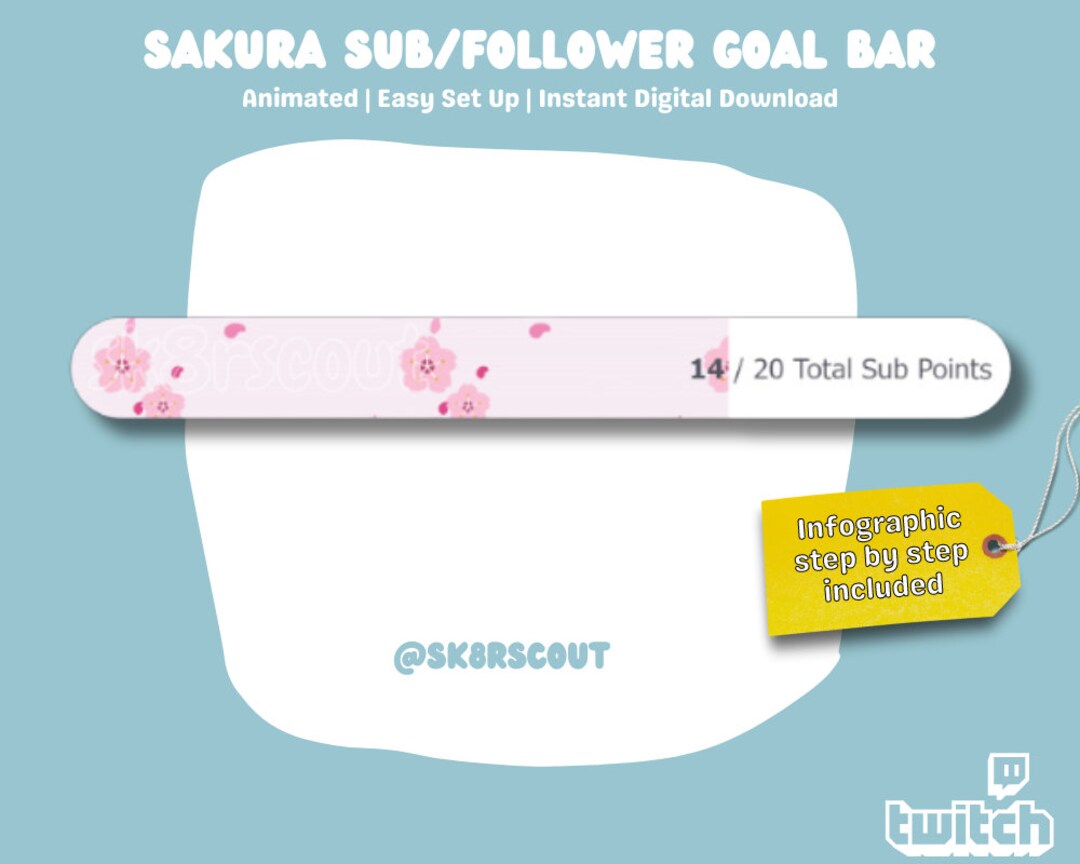Barra de meta secundaria animada Kawaii Sakura Widget de - Etsy México