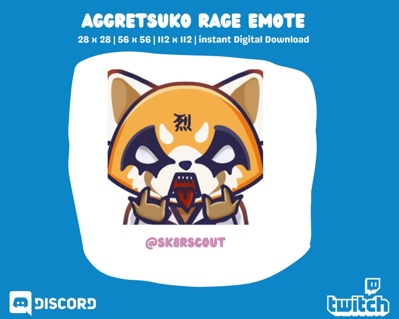 Animated Twitch Rage/angry Emote Kawaii Character Sized for Twitch ...